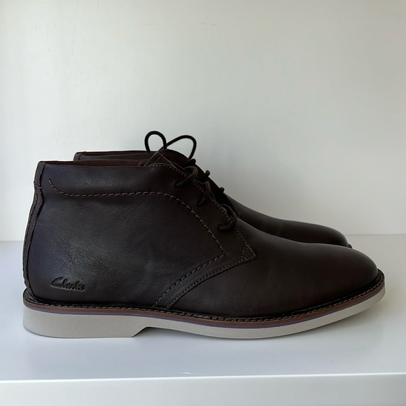 Clarks | Shoes | Clarks Atticus Lt Lace Up High Top Chukka Boot Brown ...